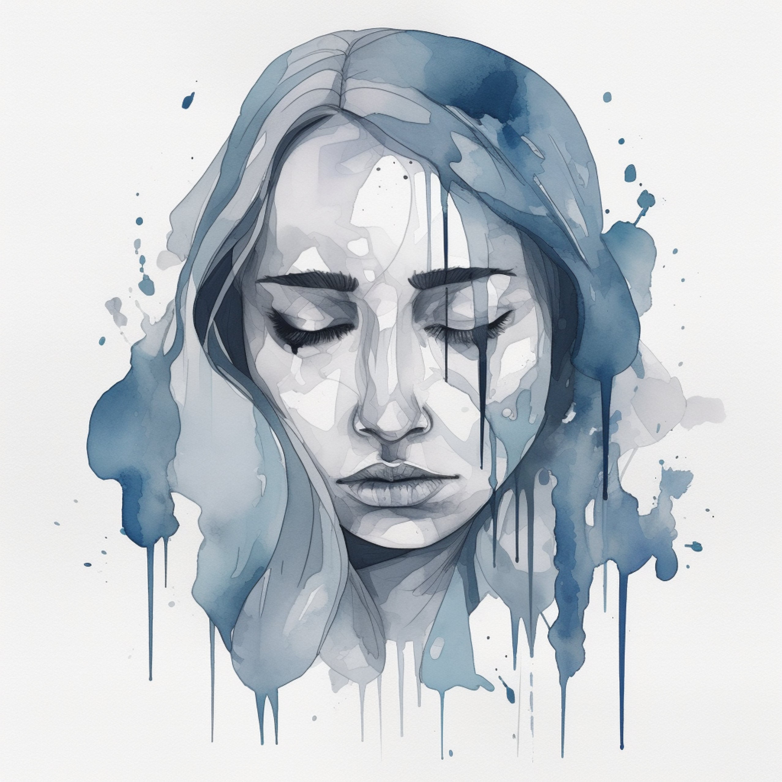 Reflections of Sorrow: A Portrait of Sadness - Etsy