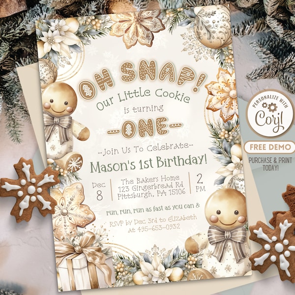 Gingerbread Invite - Etsy