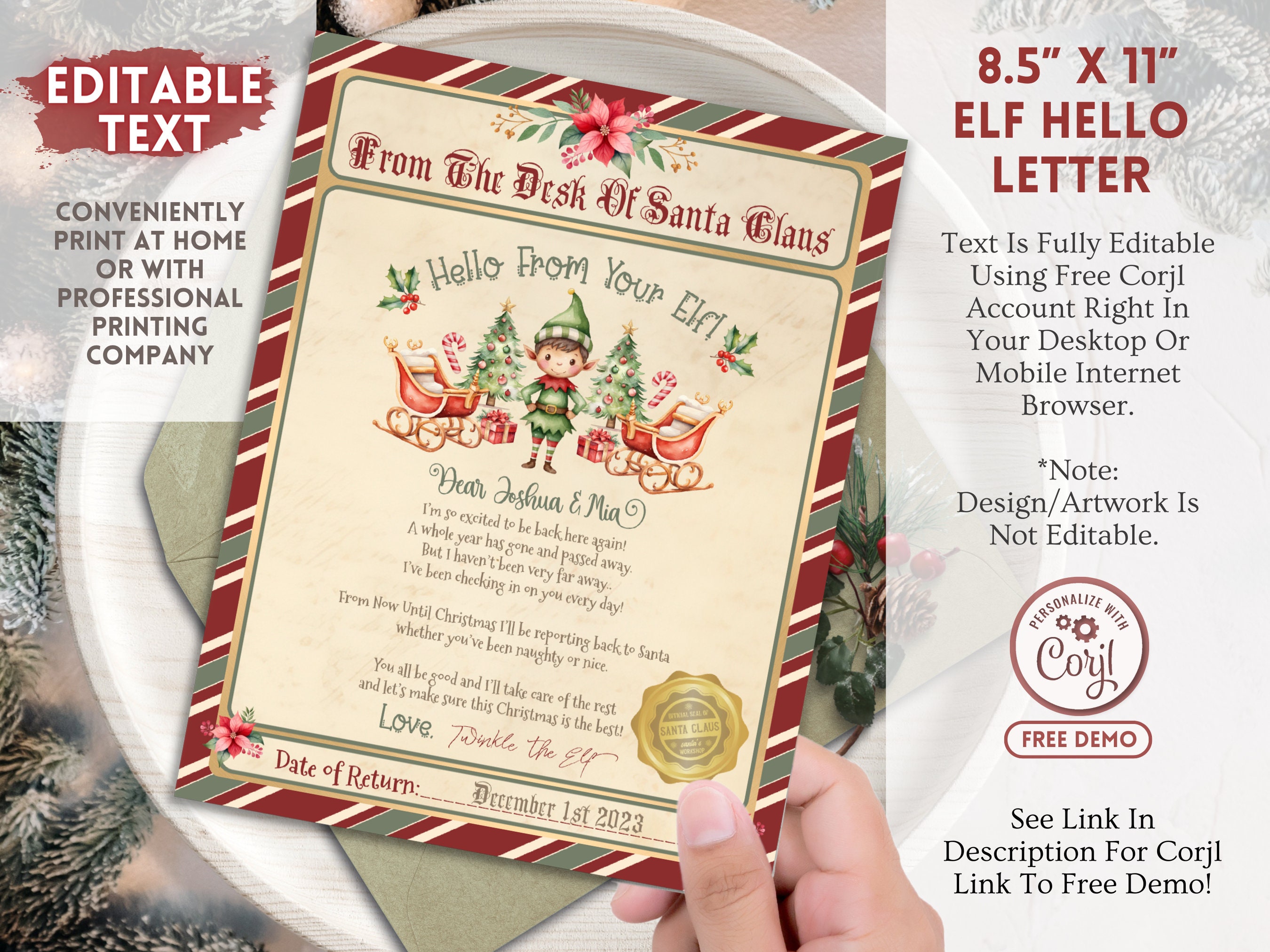 Editable Christmas Elf Welcome Letter Elf Activity Elf Games Elf ...