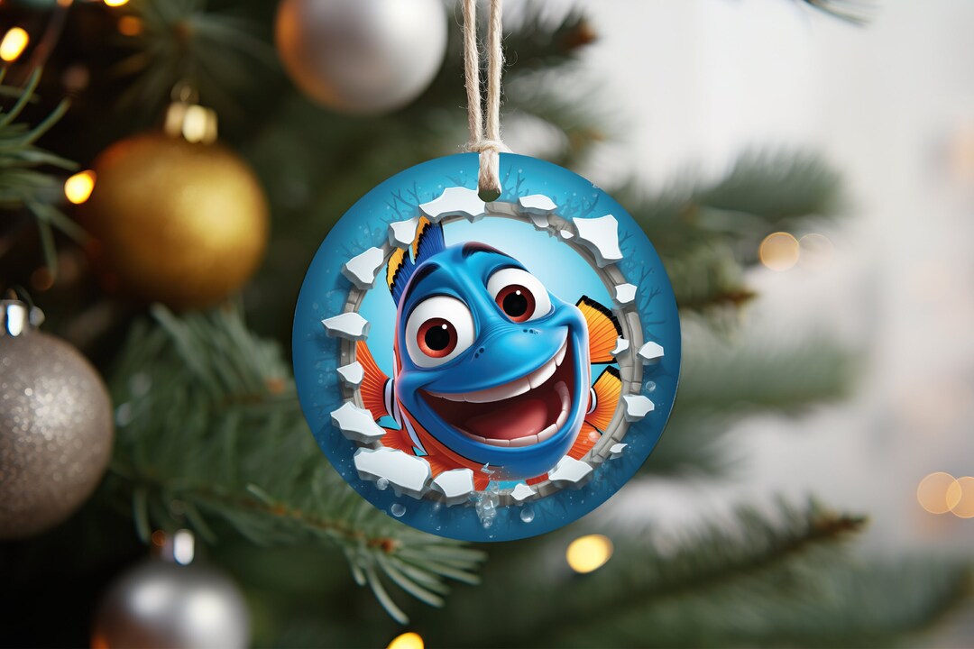 3D Nemo Break Through Ornament Design, Ornament Sublimation Design PNG ...