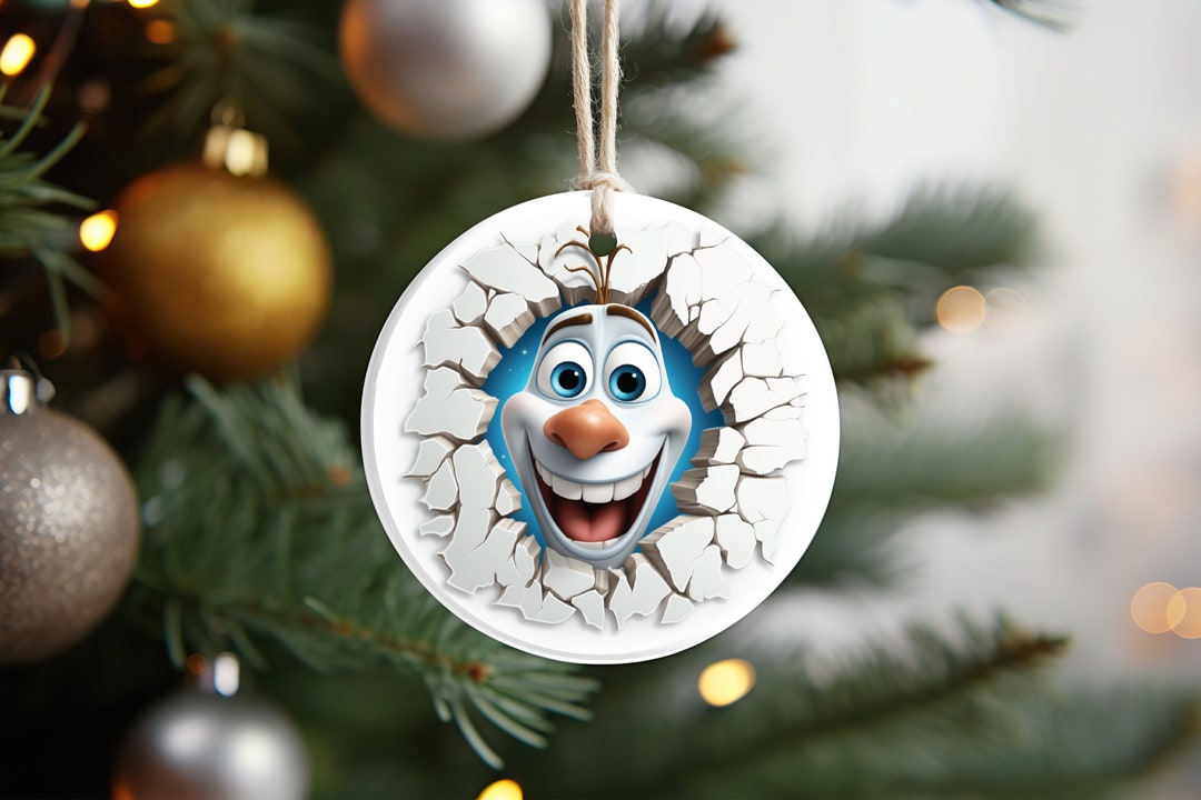 3D Frozen Snow Man Break Through Ornament Design, Ornament Sublimation ...