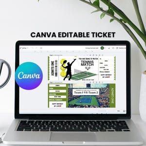 Editable Tennis Game Ticket Template: Birthday Surprise (instant ...