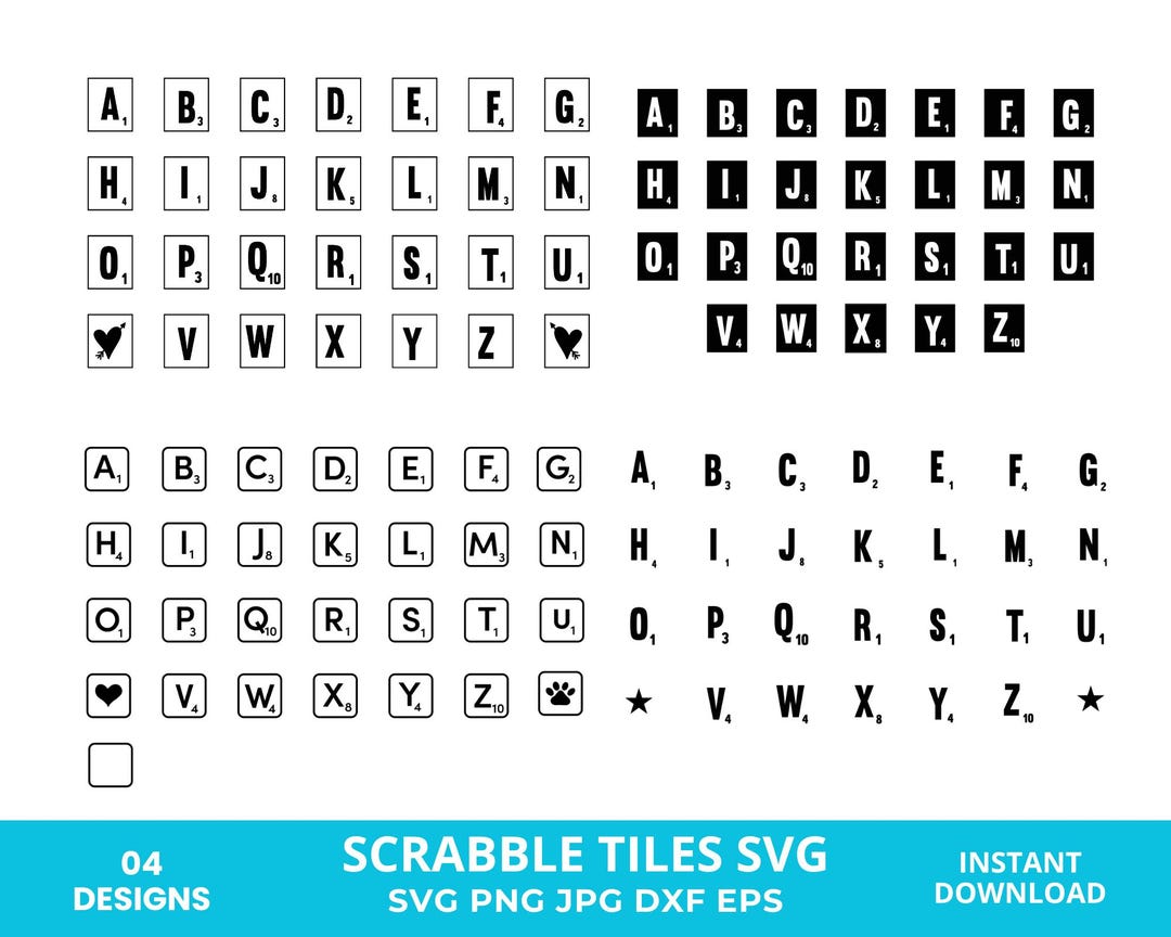 Scrabble Tiles SVG Bundle: Letters Clipart for Cricut (instant Download ...