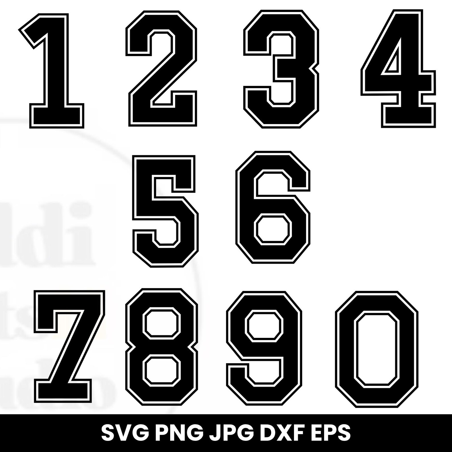 Jersey Numbers Svg Bundle, Sport Numbers Svg, Jersey Numbers Png ...