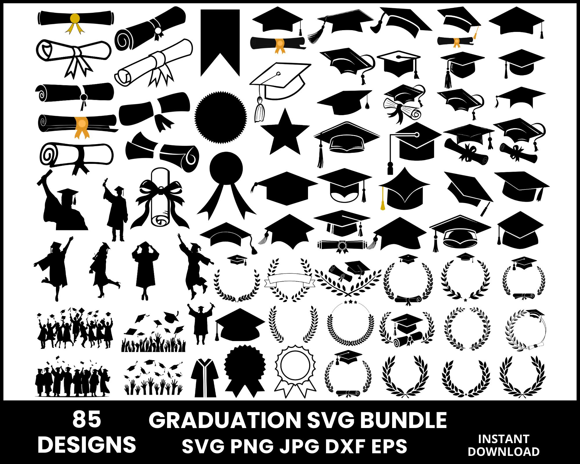 Graduation 2025 Cap SVG Bundle: Topper Designs, Clipart (digital ...