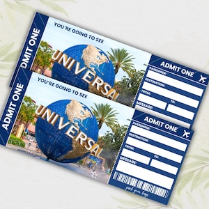 Editable Universal Studios Trip Ticket - Surprise Gift Boarding Pass ...