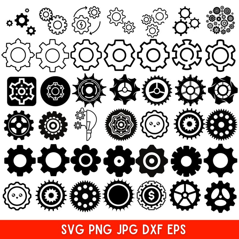 Mega Bundle Gears Svg, Gears Png Bundle, Gears Clipart, Gears Cut File ...
