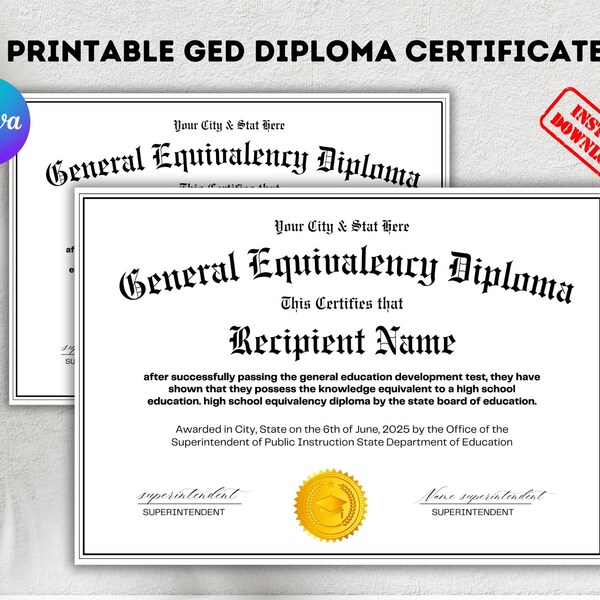 Texas Ged Certificates - Etsy