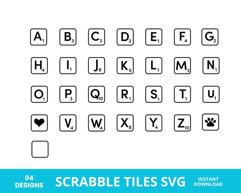 Scrabble Tiles SVG Bundle: Letters Clipart for Cricut (instant Download ...