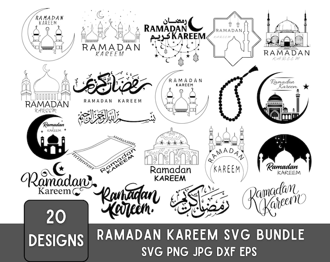 Kids Ramadan Svg Png Bundle 8 Clipart Vector Images Cut Files for ...