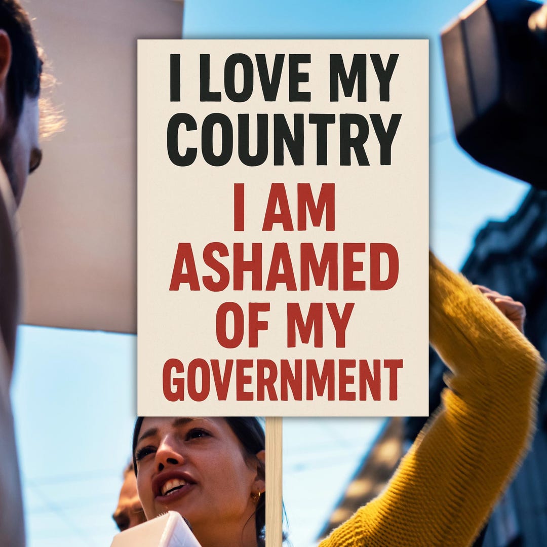 Political Activist Printable Poster, I Love My Country but I’m Ashamed ...