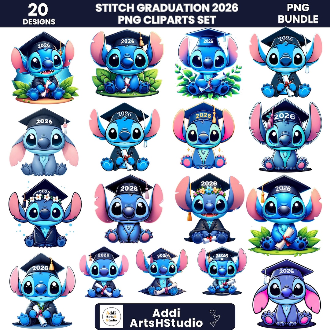 Digital Download Stitch Graduation 2026 Png Bundle, Graduation 2026 ...
