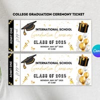 Kindergarten Graduation Ceremony Ticket, Instant Download, Graduation ...