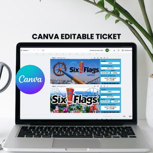 Editable Six Flags Gift Ticket, Birthday Surprise Ticket, Boarding Pass ...