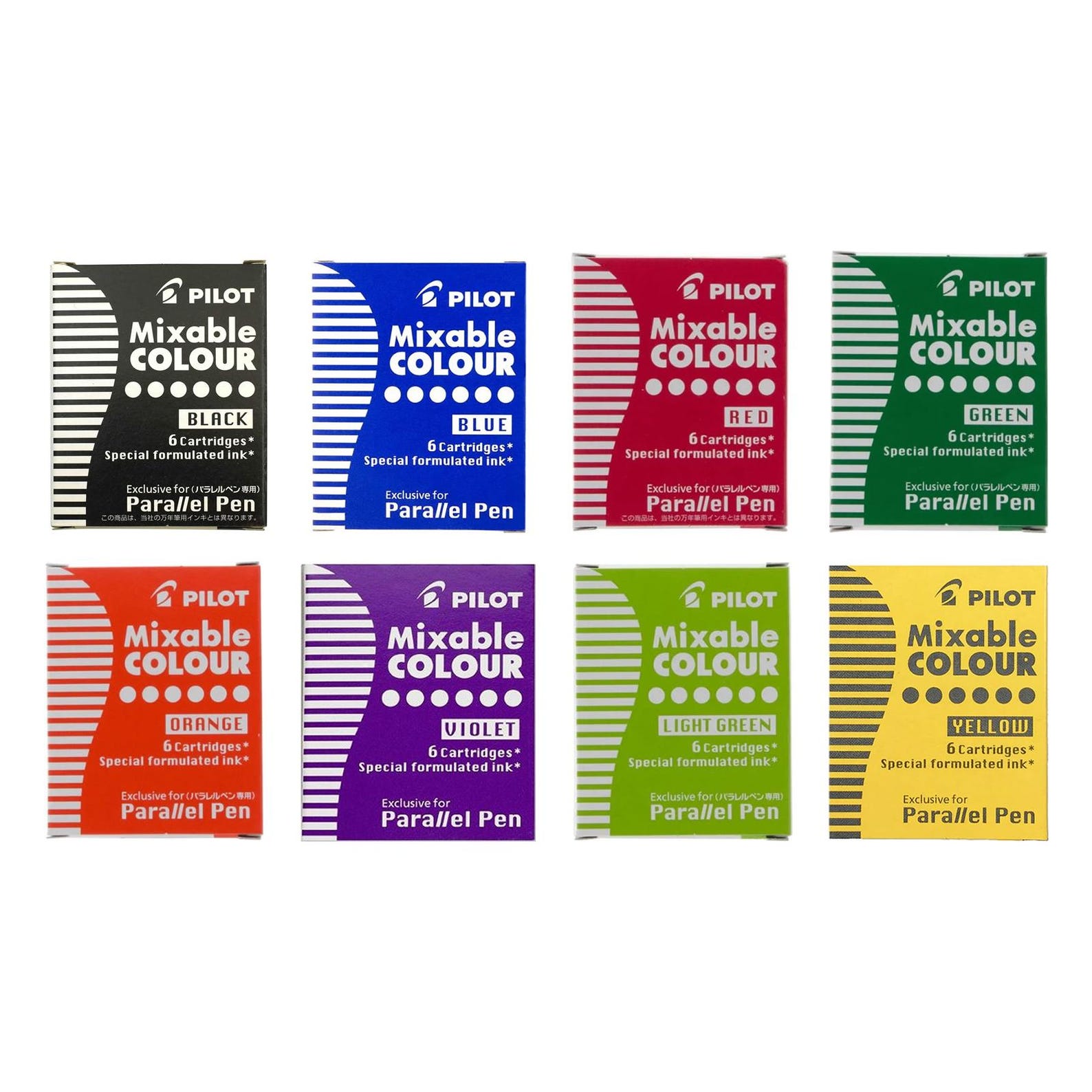 Pilot Ink Cartridge for Parallel Pens (6 Refills per Pack), Mixable ...
