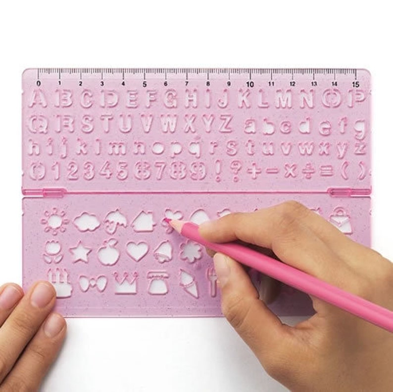 Kutsuwa STAD 15cm Ruler With Alphabets, Numbers, Shapes, Symbols ...