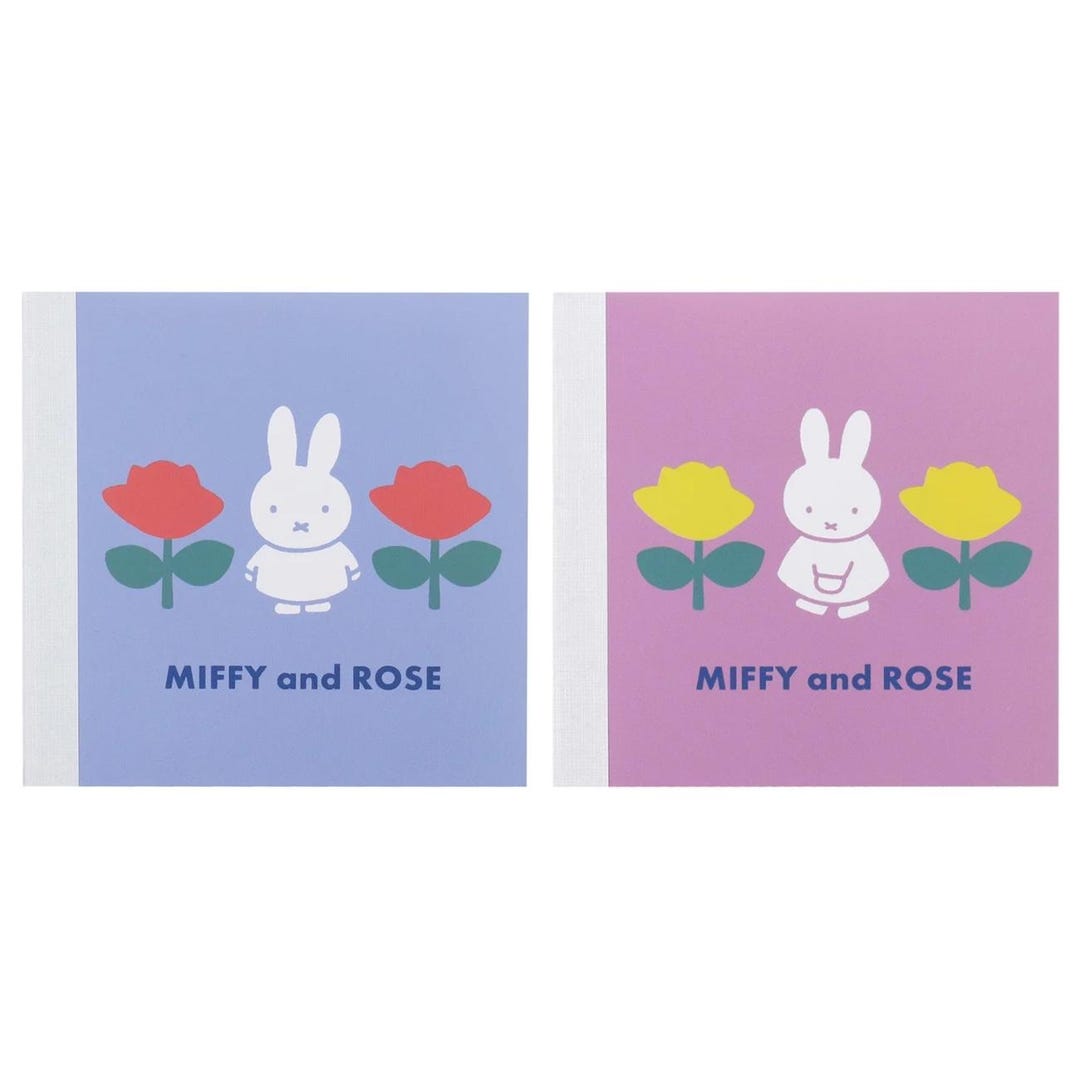 Miffy and Rose Square Type Memo Pad, 100 Sheets, 4-pattern Non-sticky ...
