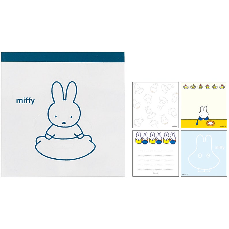Miffy Square Type Memo Pad, 100 Sheets, 4-pattern Non-sticky Paper ...