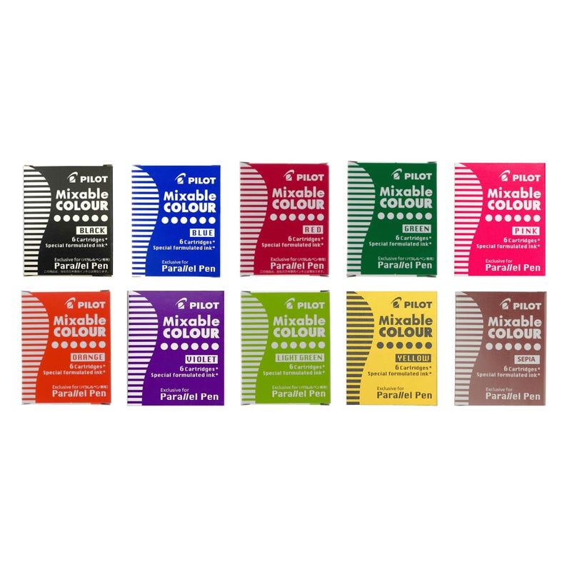 Pilot Ink Cartridge for Parallel Pens (6 Refills per Pack), Mixable ...