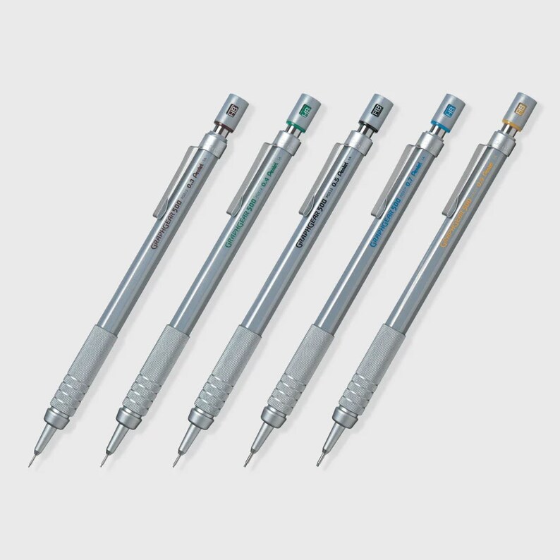 Pentel GRAPHGEAR 500 Mechanical Drafting Pencil, 0.3mm, 0.4mm 0.5mm, 0 ...