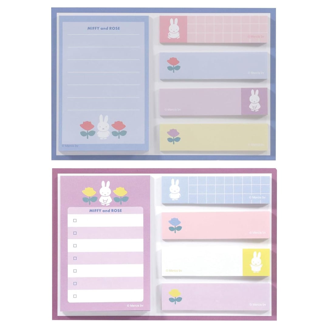 Miffy Cutie Sticky Note 5 Designs, With 20 Sheets Each, Totally 100 ...