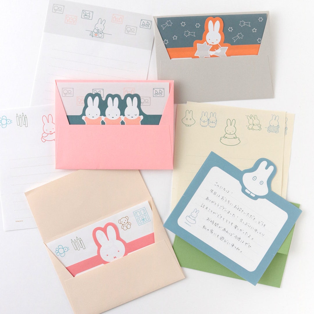 Miffy POP OUT Series Letter Set ( 6 Sheets of Letter Paper, 3 Envelopes, 3 Seals) - Made in ...