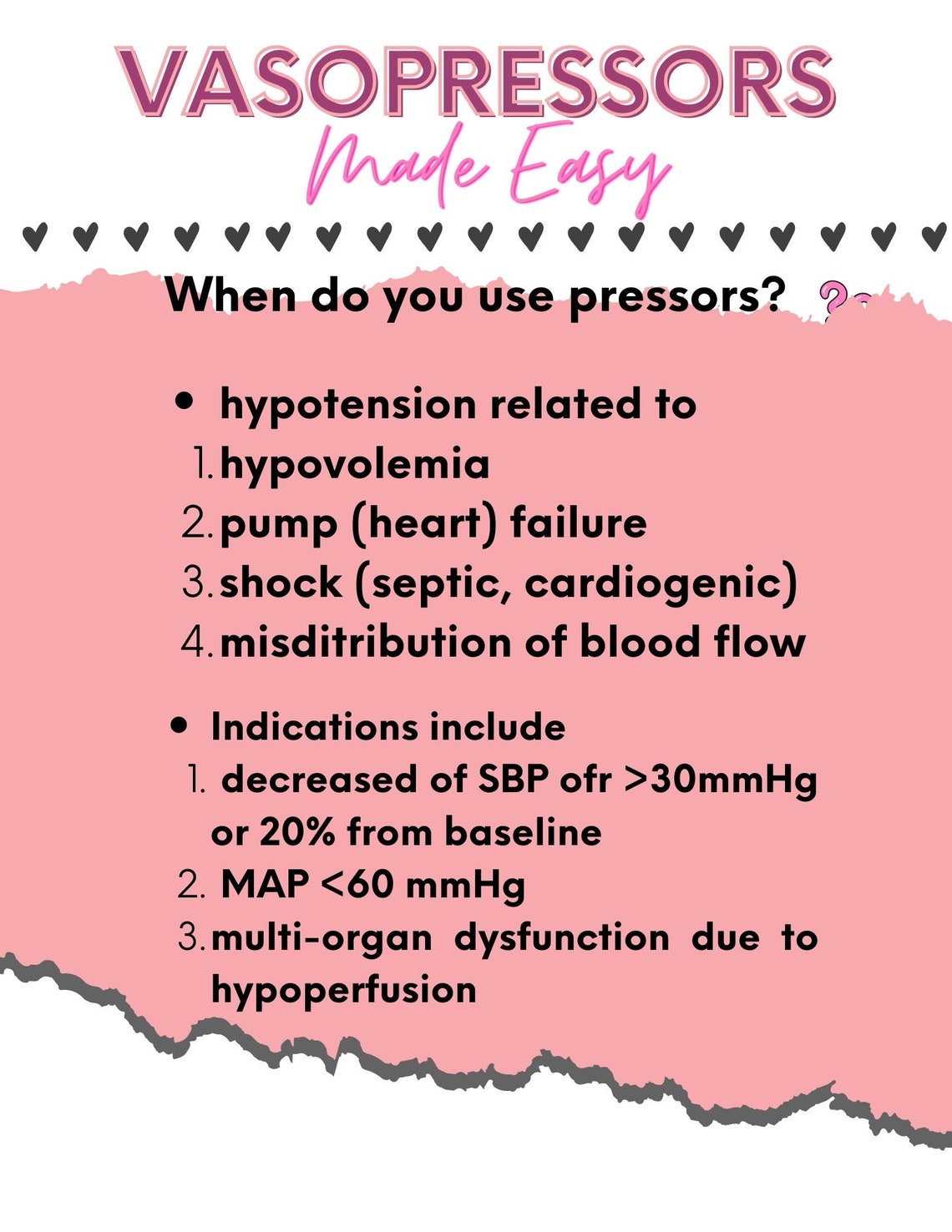Vasopressors Made Easy, ICU Cheat Sheet, Vasopressor Cheat Sheet, for ICU Nurse, ICU Medications ...