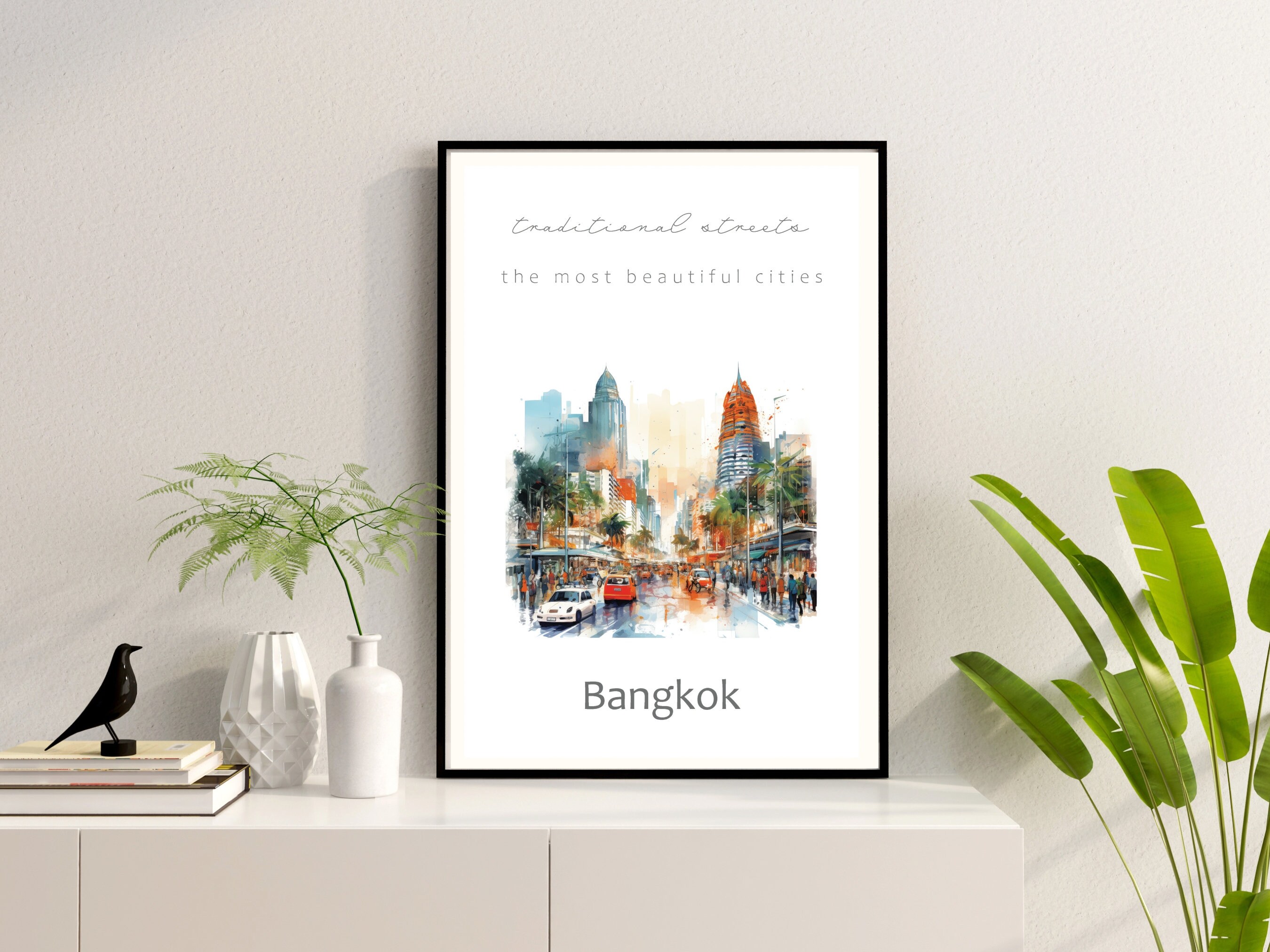 Watercolor Travel City Poster Print, Travel Wall Art,bangkok Prints ...