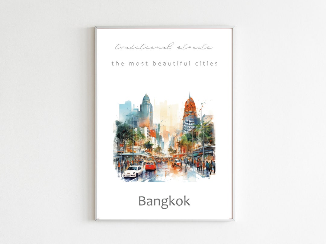 Watercolor Travel City Poster Print, Travel Wall Art,bangkok Prints ...
