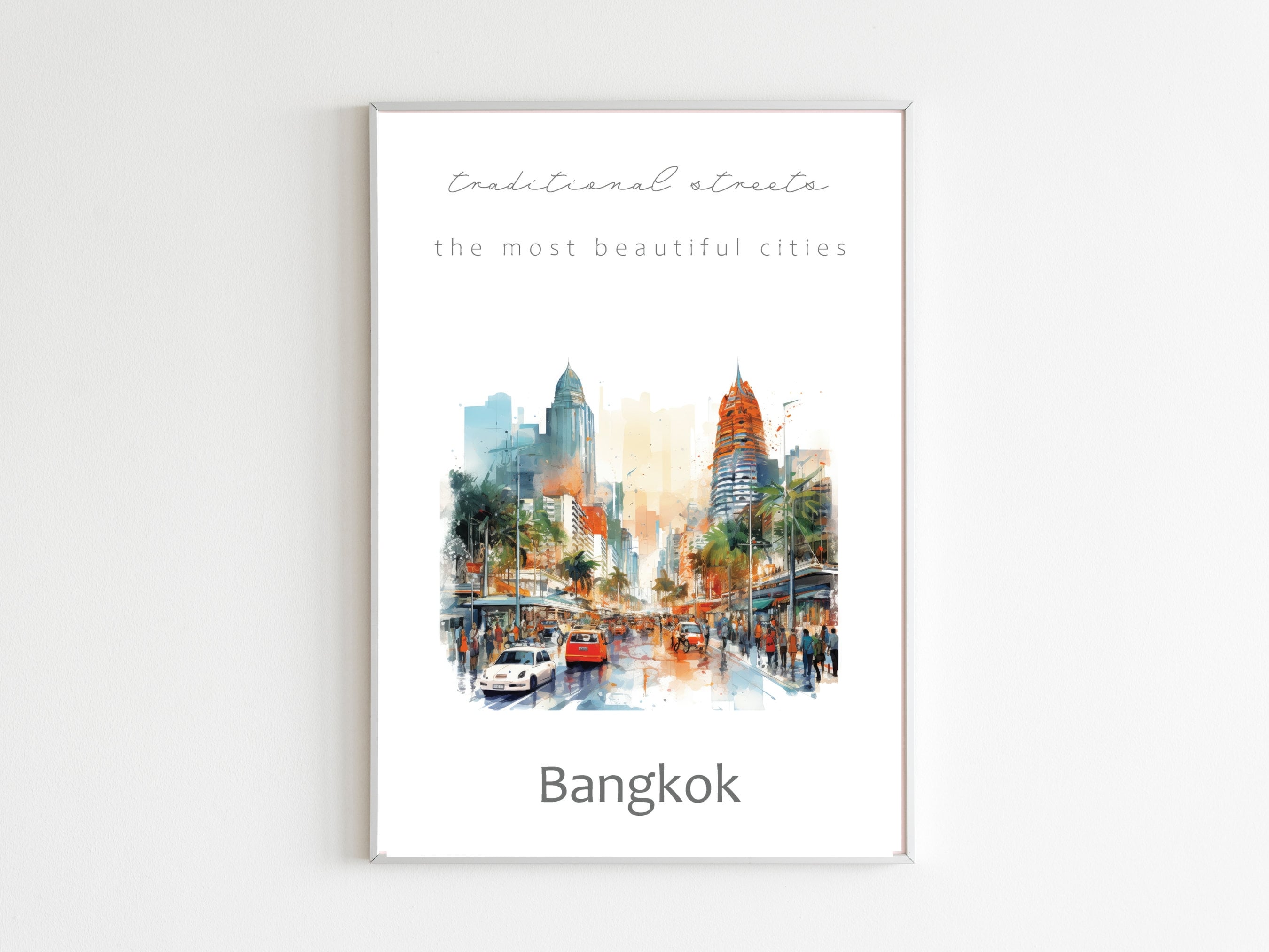 Watercolor Travel City Poster Print, Travel Wall Art,bangkok Prints ...