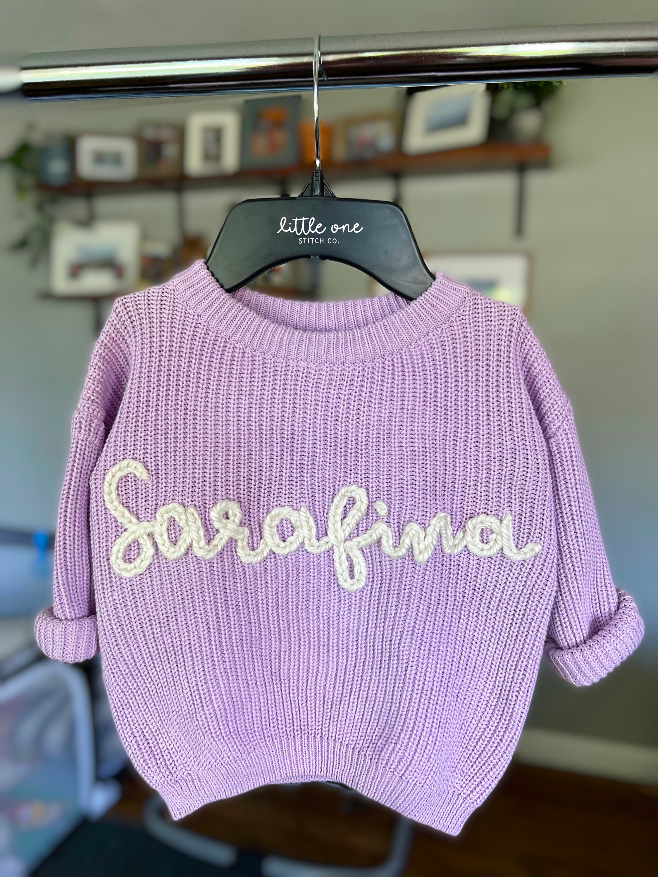 Custom Hand Embroidered Name Sweater - Etsy