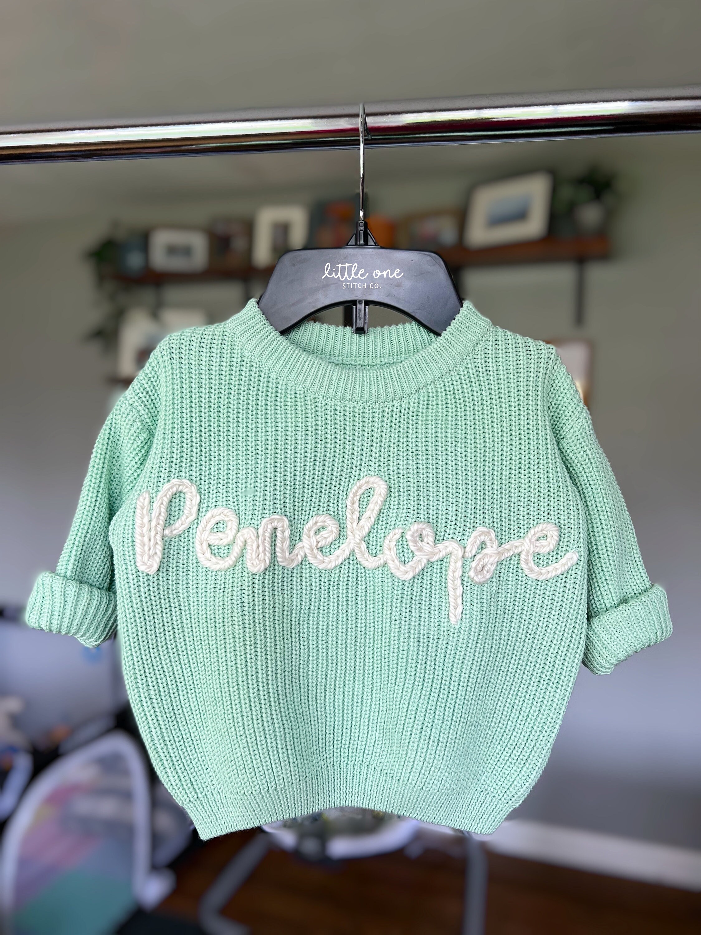 Custom Hand Embroidered Name Sweater - Etsy