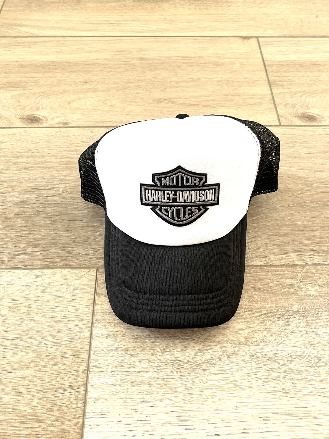 Harley Davidson Trucker Hat White and Black Trucker Black - Etsy