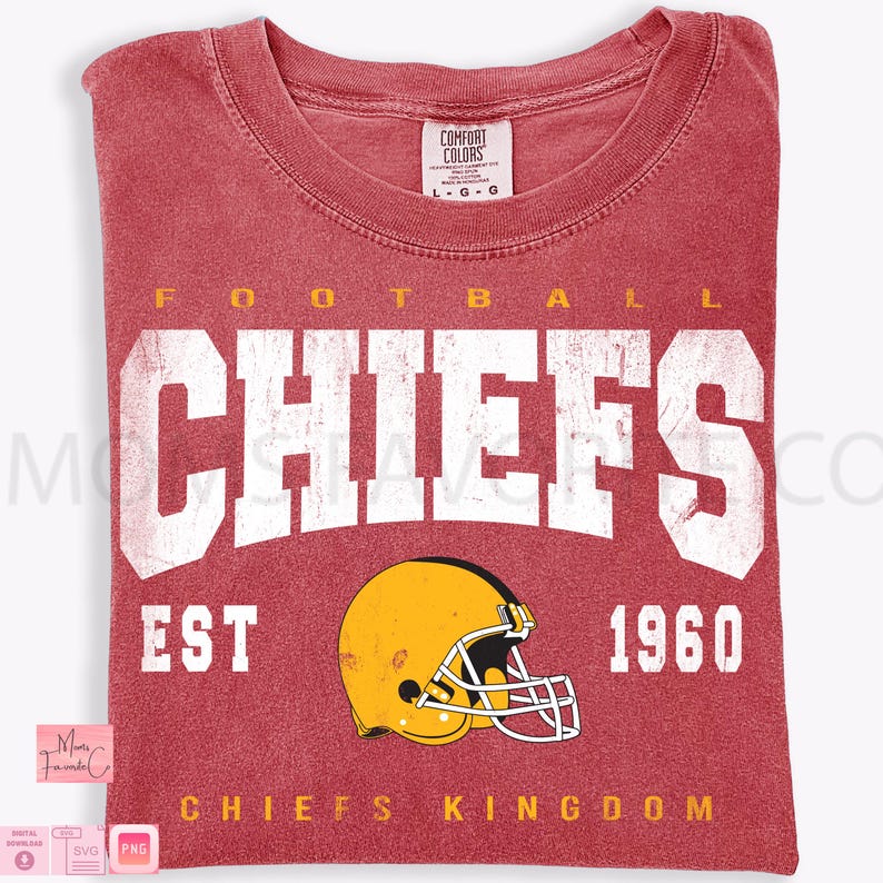 Chiefs Football; SVG, PNG, Cricut, Sublimination, DTF Design for Shirts ...