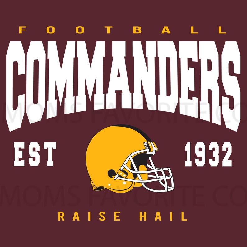 COMMANDERS Football; 2png's and an SVG; Retro Football; DISTRESSED ...