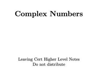 Complex Numbers Notes - Leaving Cert Maths (HL) - Etsy