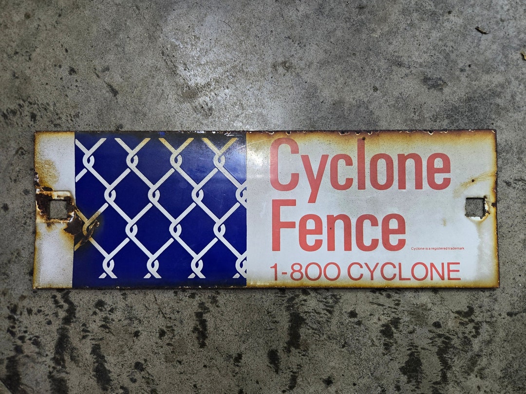 Cyclone Fence Sign- Vintage - Etsy