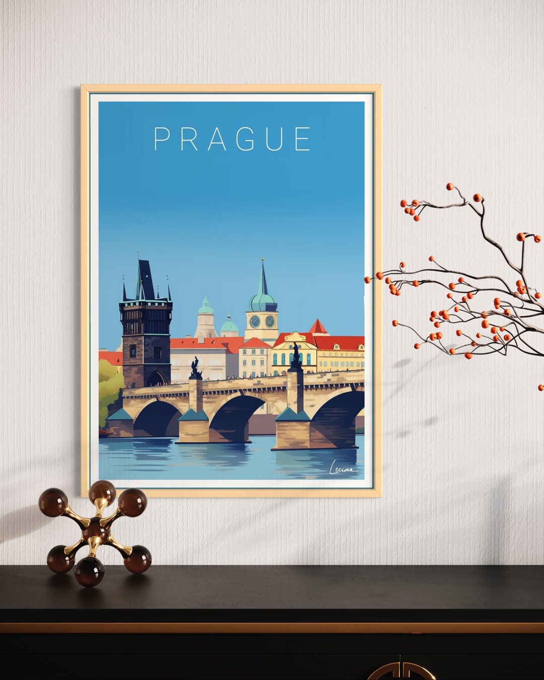 Illustration Drawing of PRAGUE I Poster Czech Republic I - Etsy