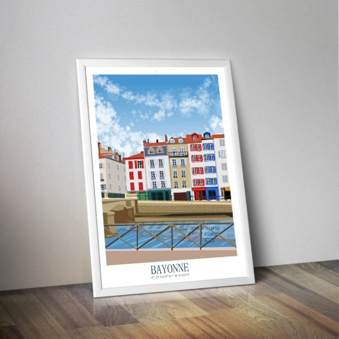 Poster Illustration of BAYONNE I Basque Country I Southwest - Etsy