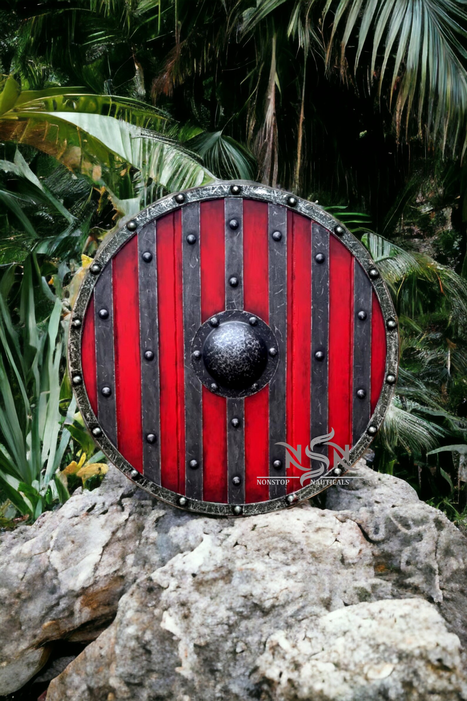 Antique Wooden Viking Shield Premium Quality for Cosplay Combat Costume ...