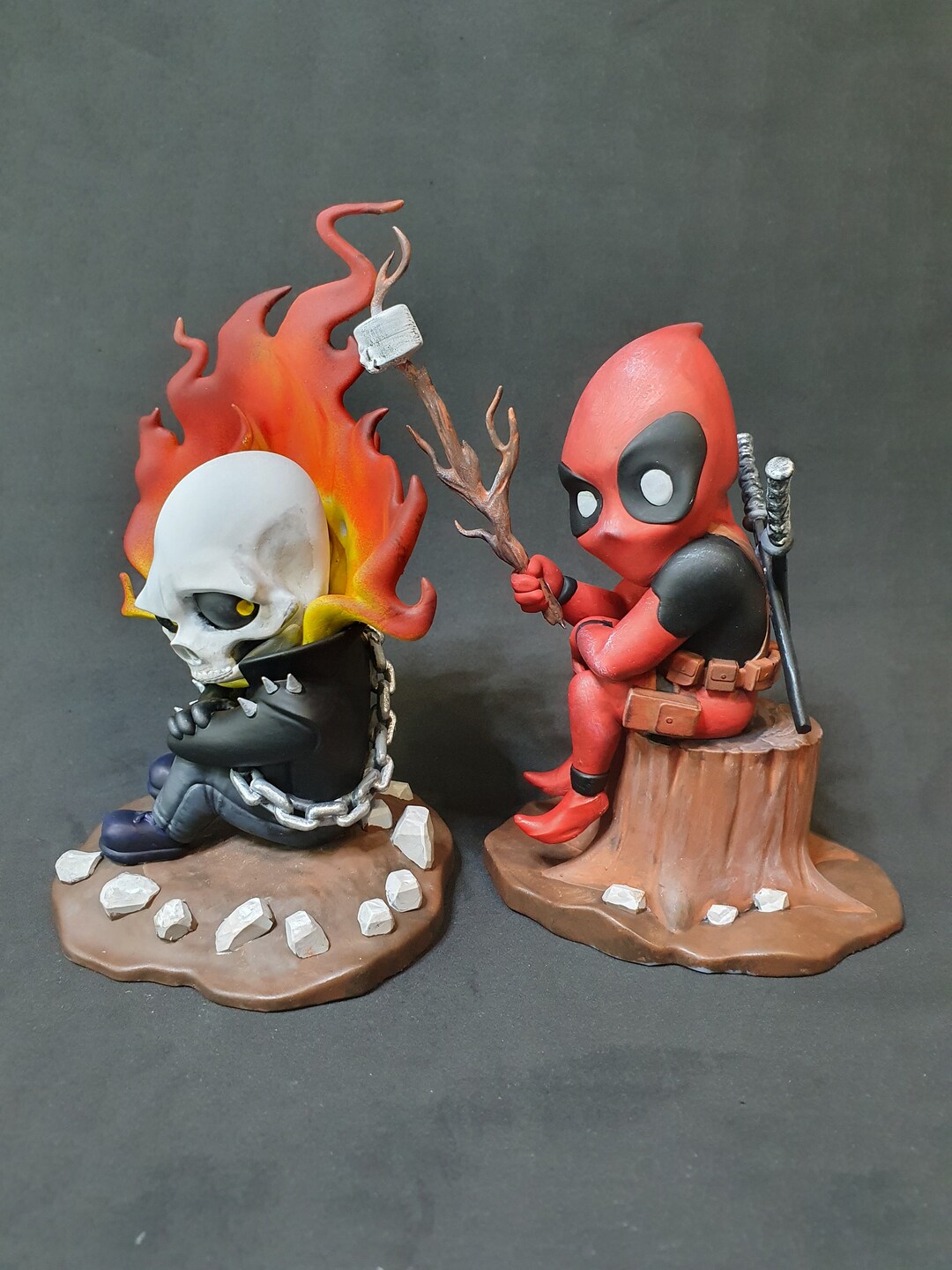 Deedpool and Ghost Rider Chibi custom - Etsy