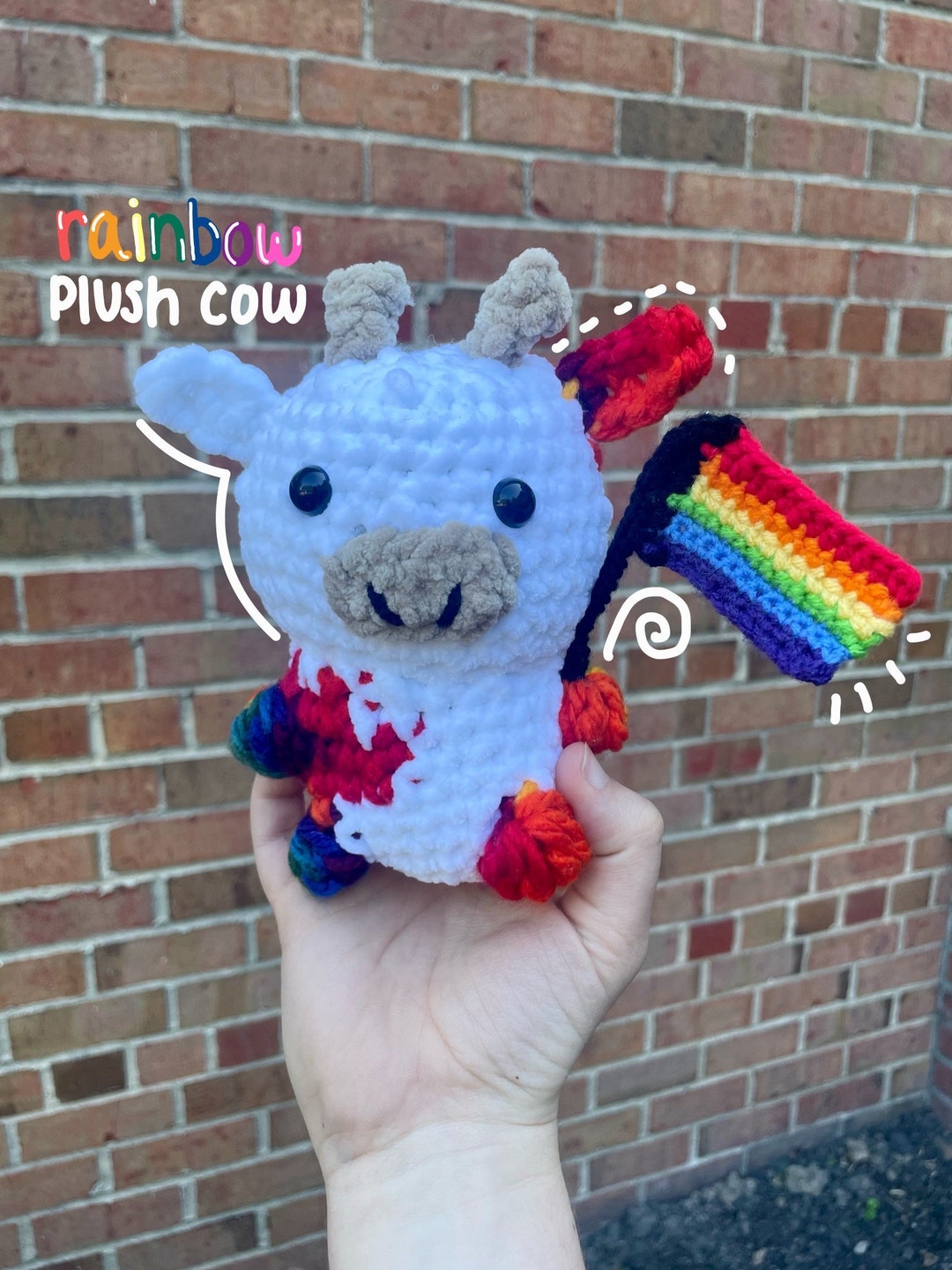 PLUSH Rainbow Pride Cow Stuffed Animal LGBTQ Cute Gift Gay Desk Pet - Etsy