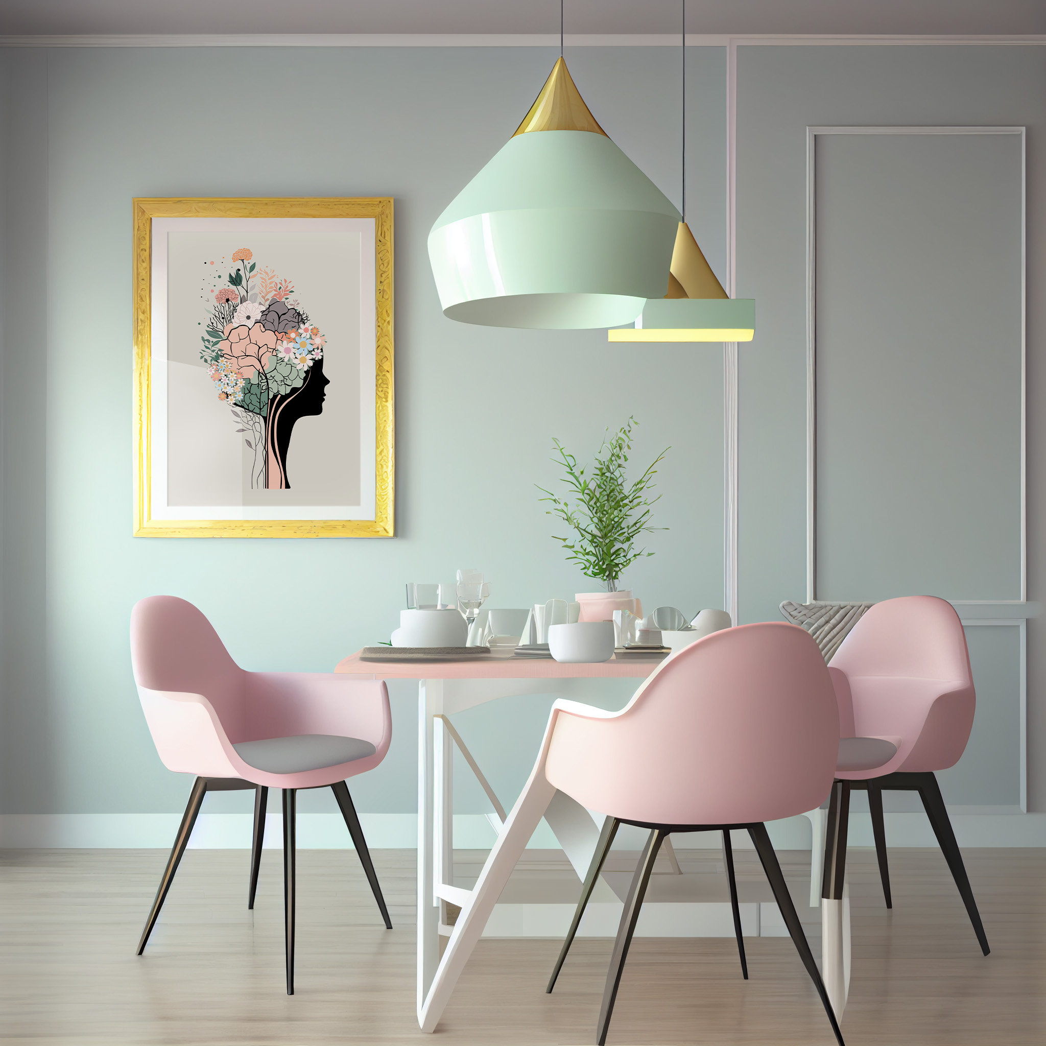 Head of Flowers Colorful Flower Vector Art for Home Décor, Interior ...