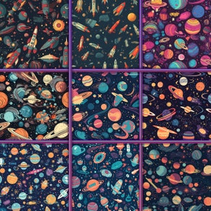 20 Space Digital Paper, Cosmos Seamless Pattern, Cosmic Prints ...