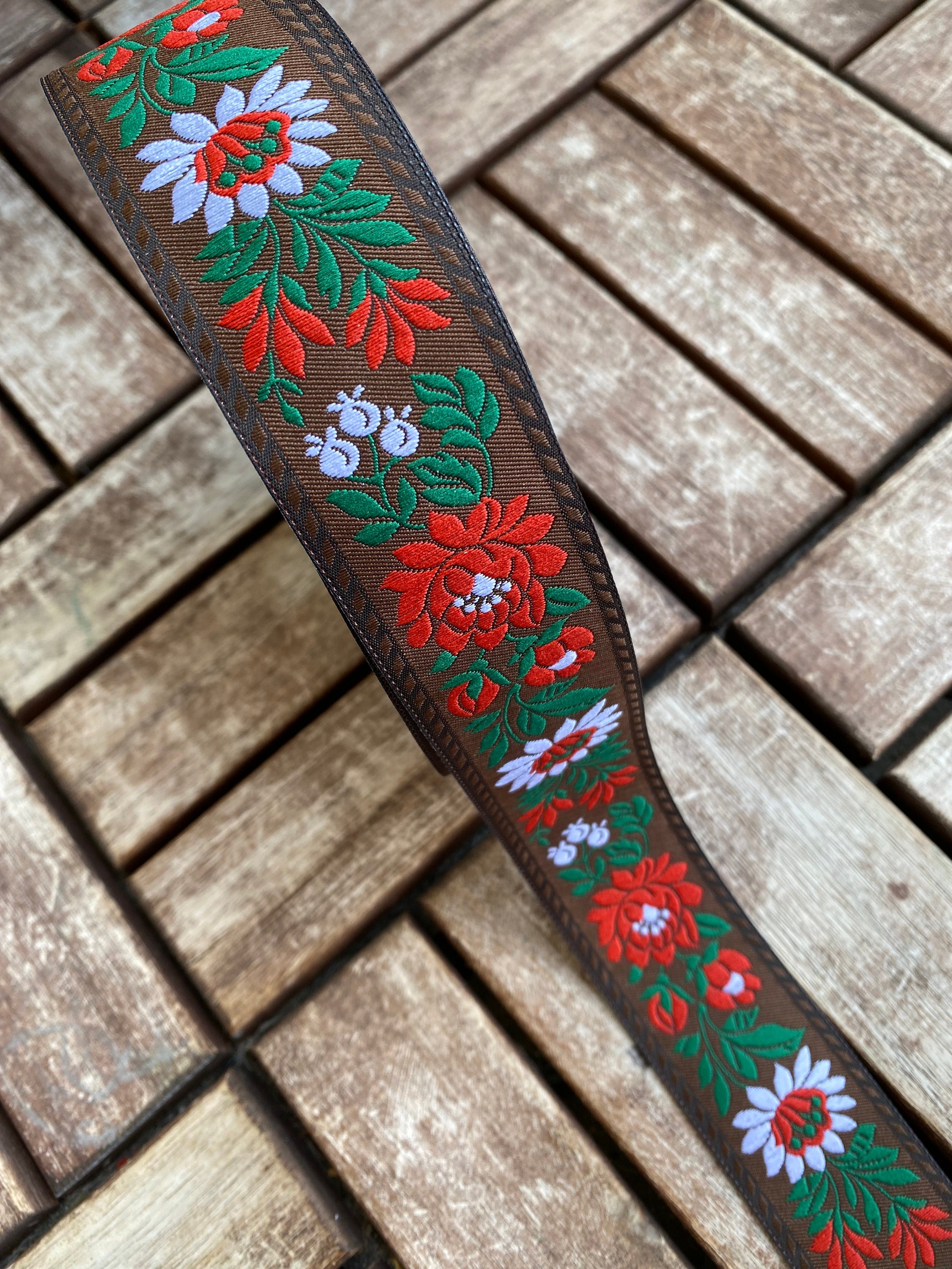 6 Colors Traditional Czech Slovak Folk Ribbon 35mm Wide, With Flowers ...