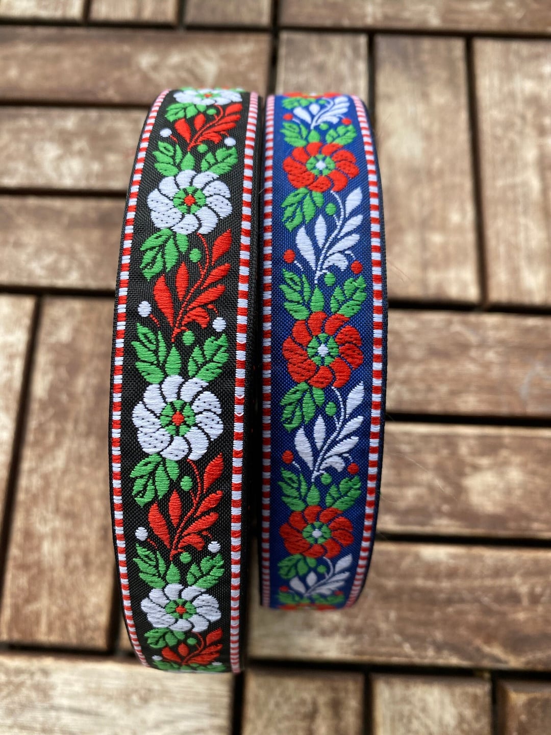 Traditional Czech - Slovak Folk Ribbon 25mm Wide, With Round Flowers - Etsy