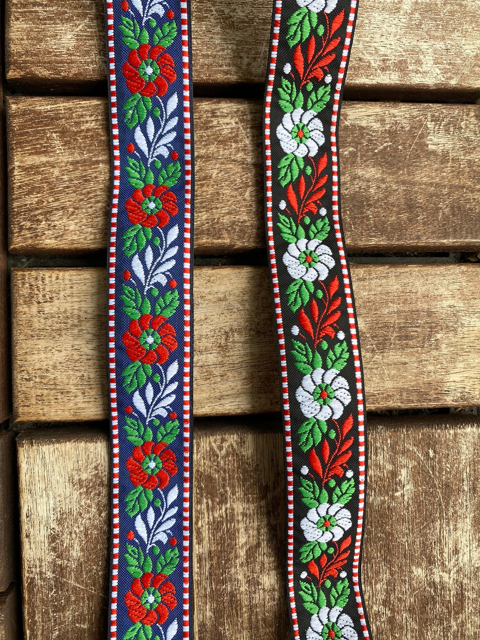 Traditional Czech - Slovak Folk Ribbon 25mm Wide, With Round Flowers - Etsy