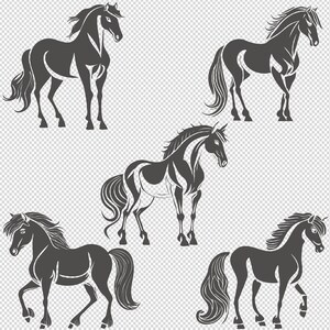 Set of 30 Horses Illustrations, Horse Svg, Ponny Svg, Pictograms in Png ...