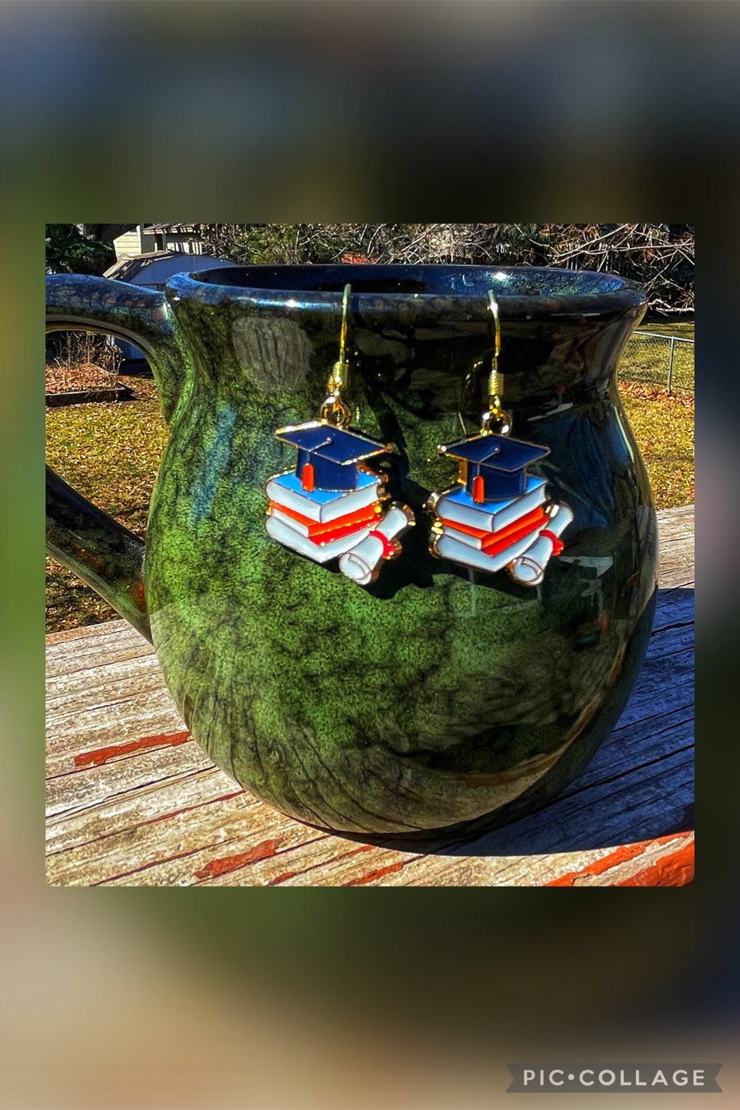 Graduate Earrings, Cap and Diploma, Dangle Earrings, Graduation Gift ...