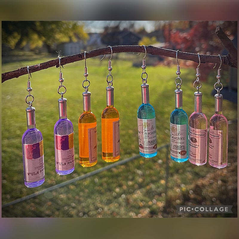Wine Bottle Earrings - Etsy